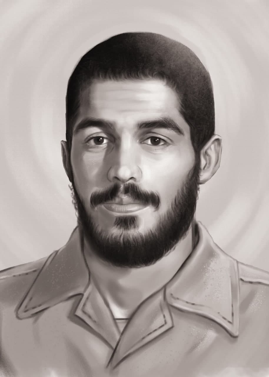 نقاشی پرتره شهید ابراهیم هادی